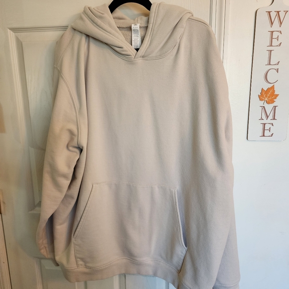 ALO Yoga | Shirts | Alo Cream Hoodie Sweater Xl Very Heavy Weight ...